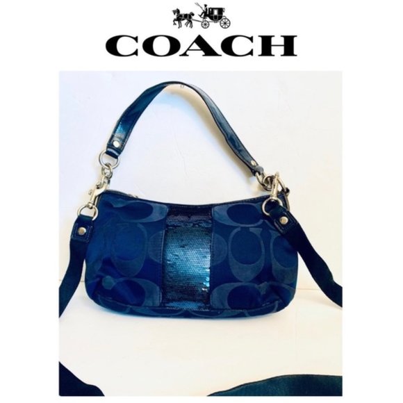 Coach | Bags | Coach Blue Sequined Crossbody Coach N H176f17714 | Poshmark
